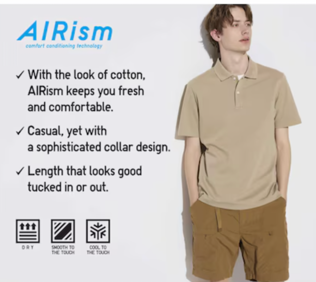 Uniqlo AIRism Polo Shirt – Prisma Clothing & Brands